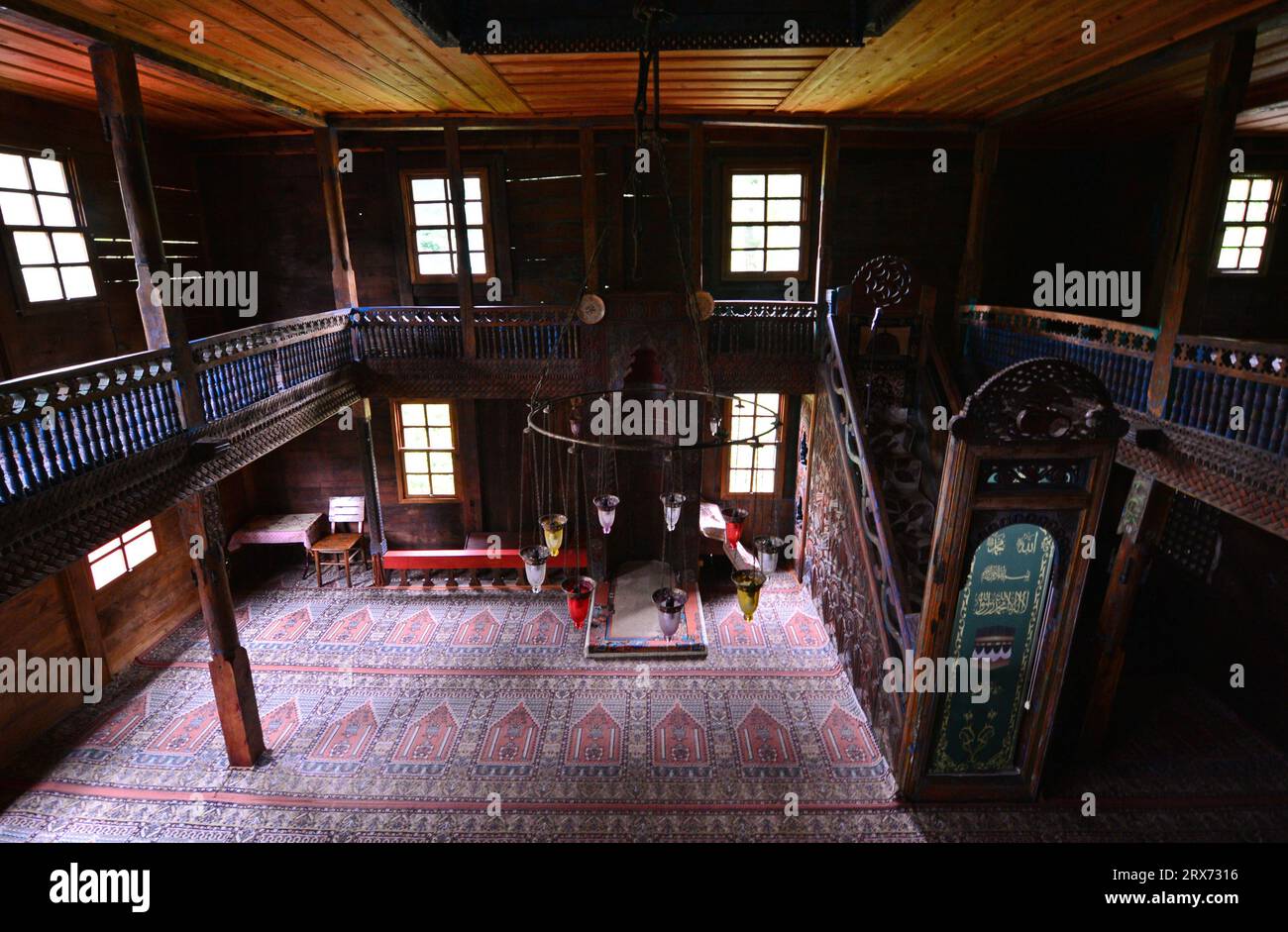 Duzkoy Mosque, located in Artvin, Turkey, was built in 1850. It is made ...