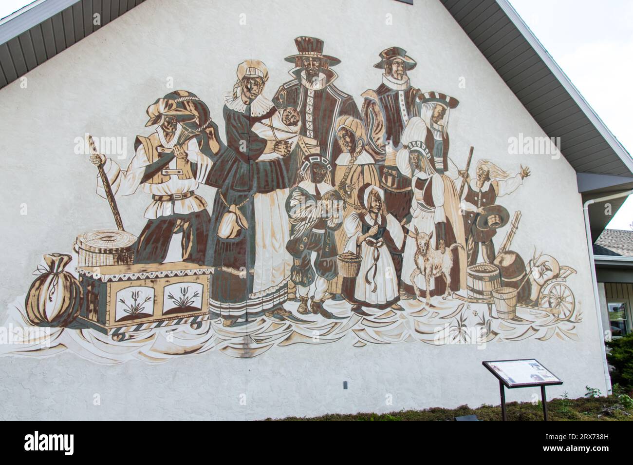 Sgraffito on the walls of Behalt - Amish Mennonite Heritage Center ...