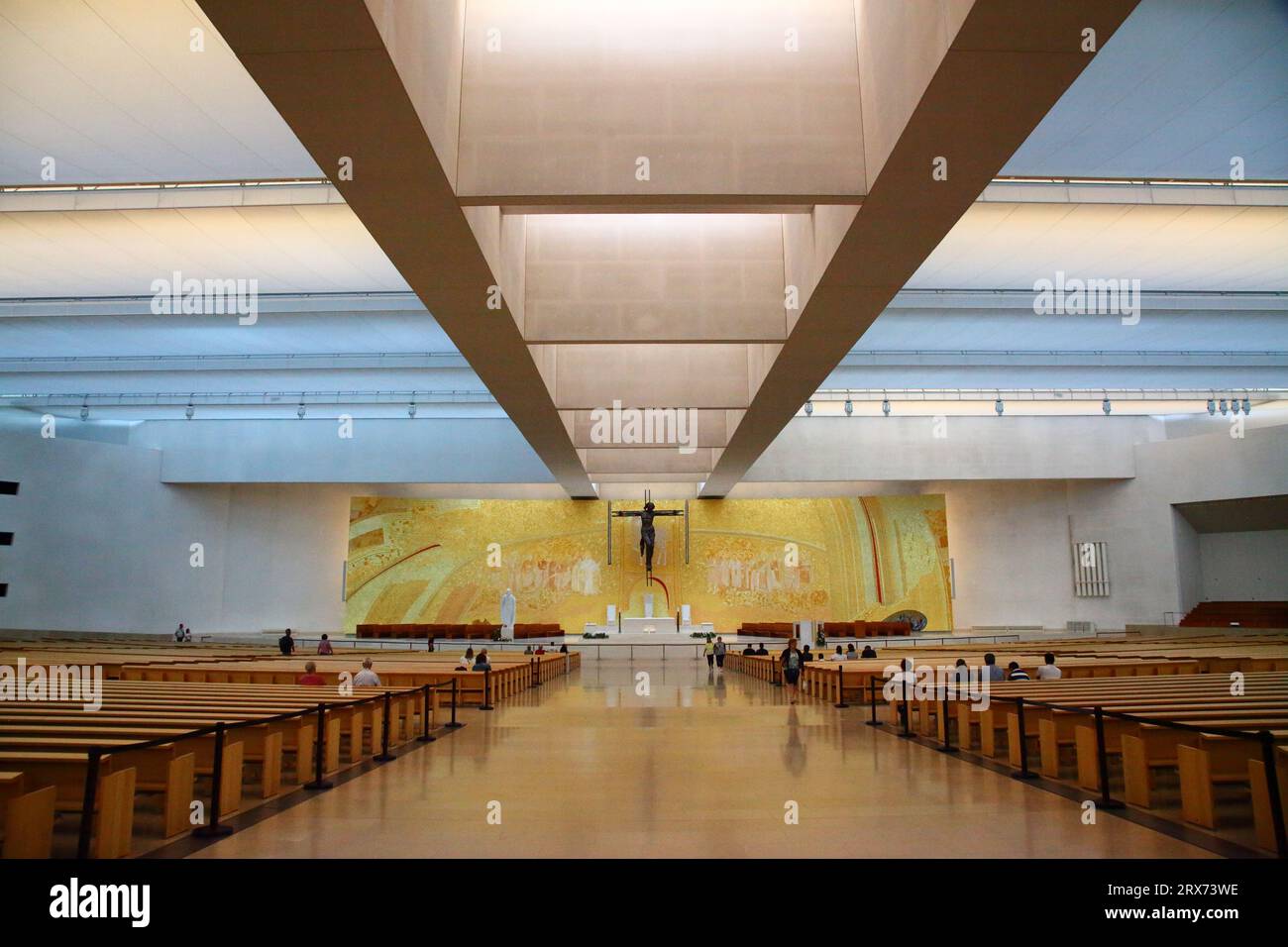 Interior of the Basilica da Santissima, inaugurated in 2007, at the ...