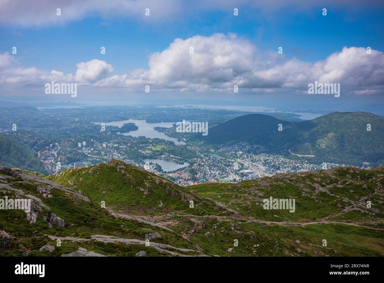 The view from the top of Ulriken, the highest point of the Seven ...