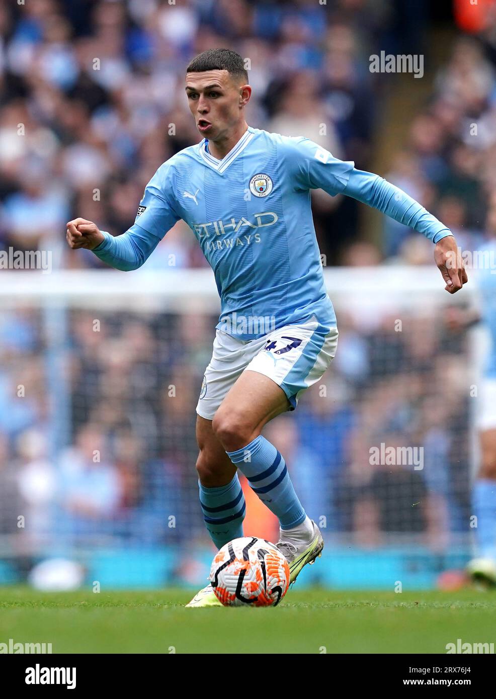 Manchester City's Phil Foden in action during the Premier League match ...