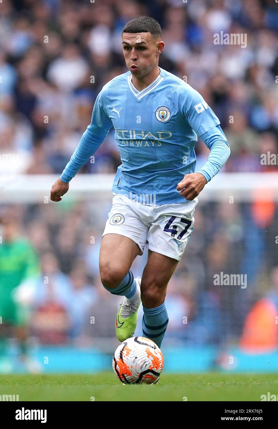 Manchester City's Phil Foden in action during the Premier League match ...