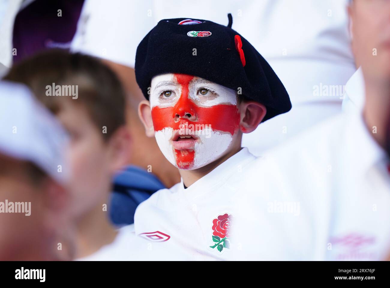 England fans wearing face paint in the stands hi-res stock photography ...