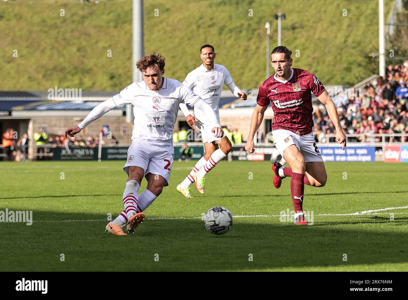 Callum Styles #20 of Barnsley shoots on goal during the Sky Bet League ...