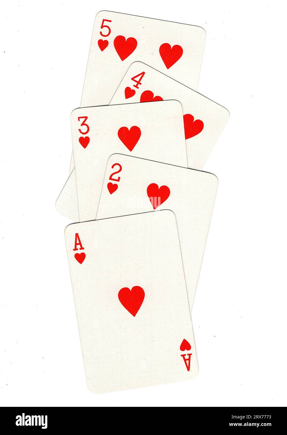 Straight flush of hearts hi-res stock photography and images - Alamy