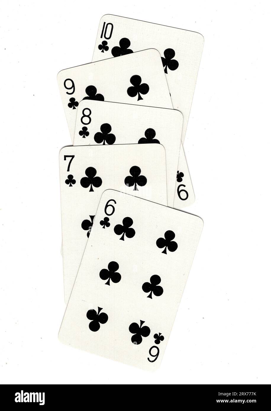 Poker hand straight cards hi-res stock photography and images - Alamy