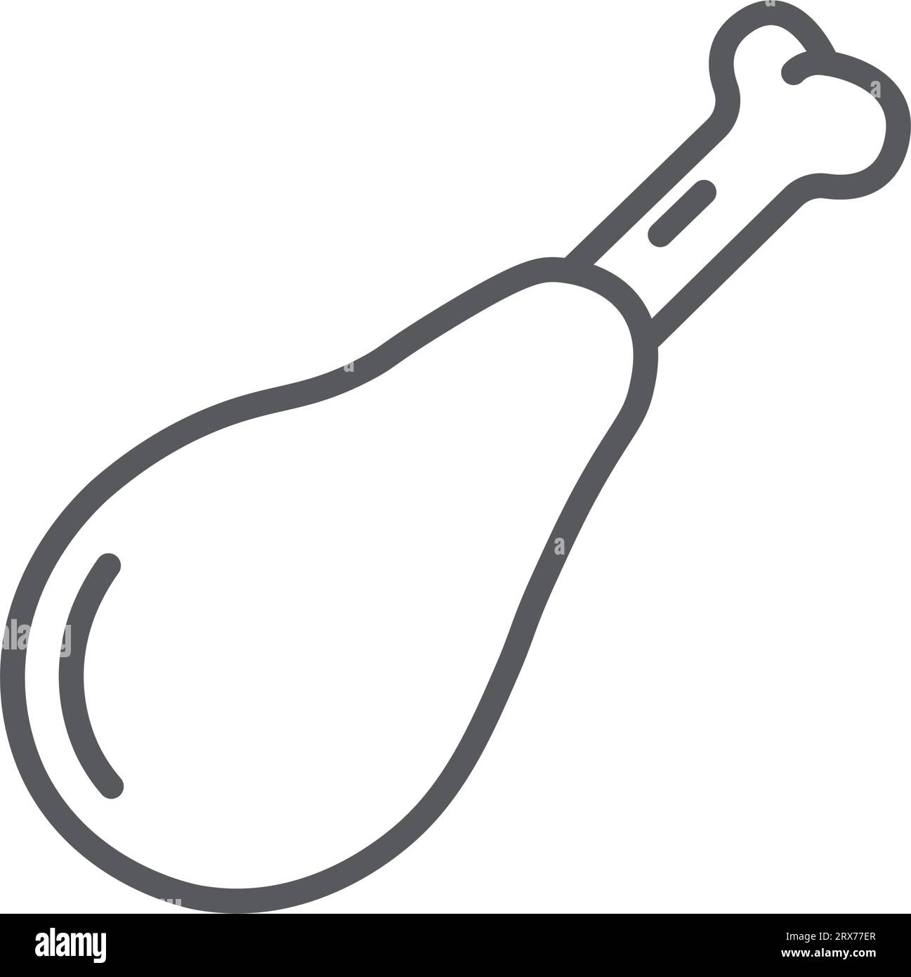 Chicken leg icon in flat style. Fast food menu vector illustration on ...