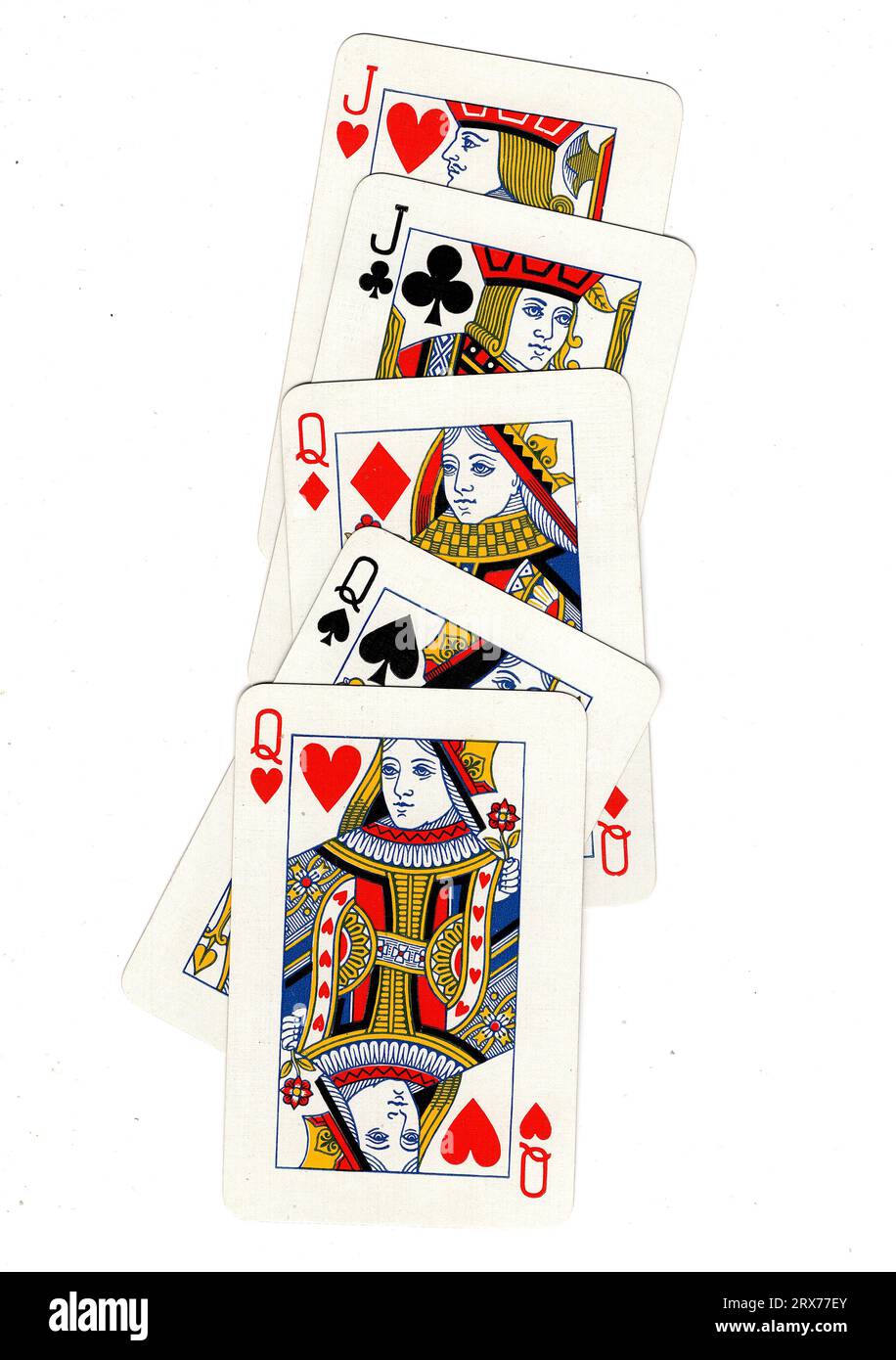 Poker hand queens jacks hi-res stock photography and images - Alamy