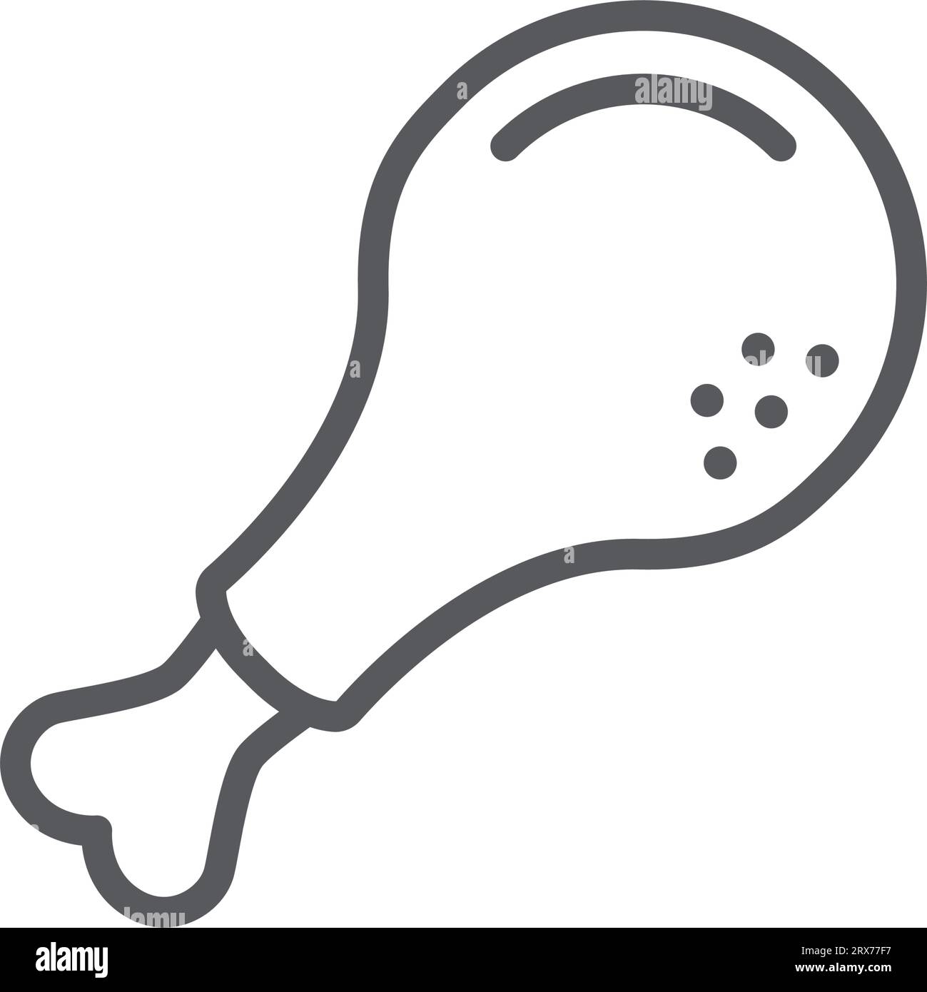 Chicken leg icon in flat style. Fast food menu vector illustration on ...