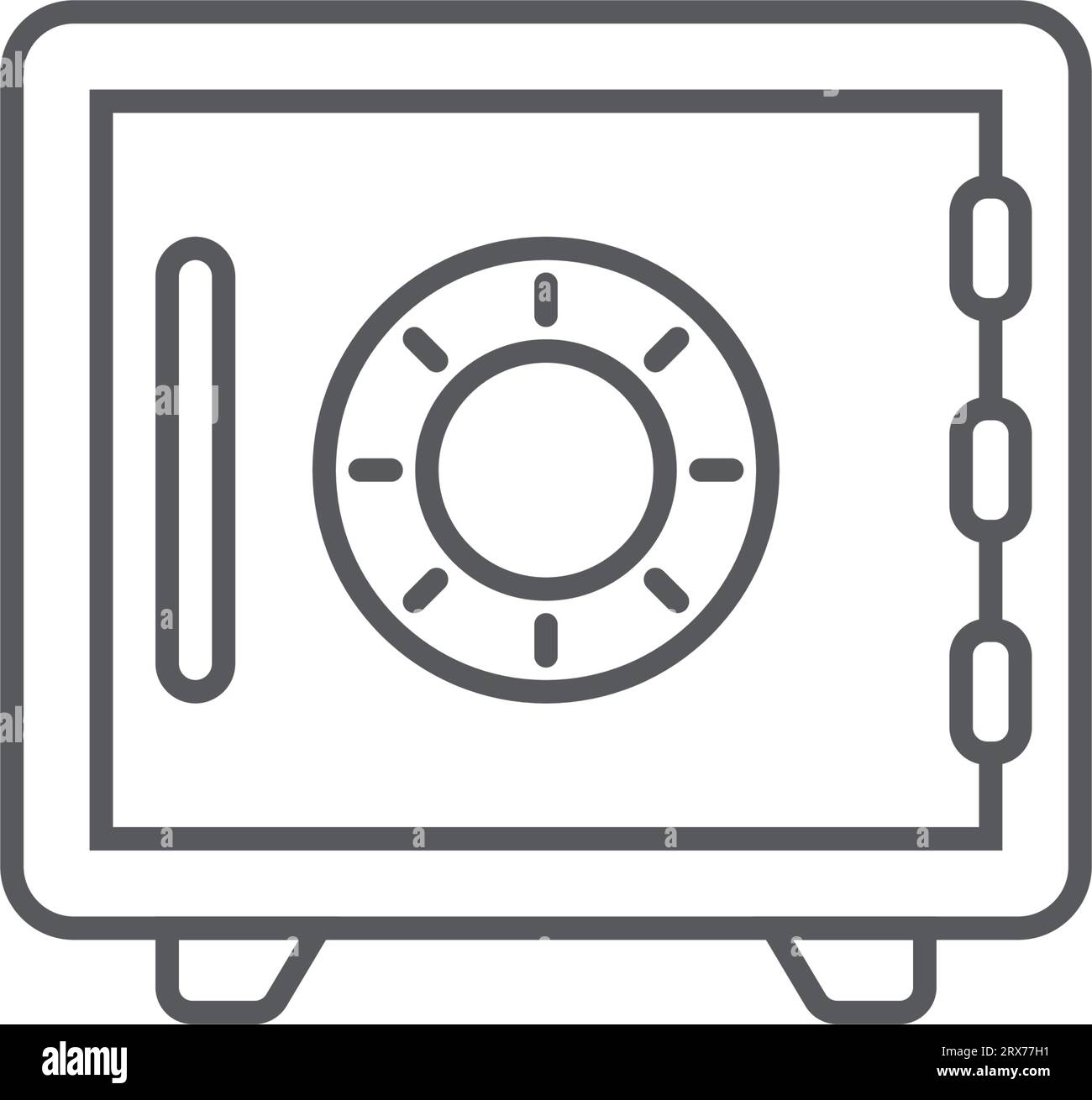 Metal bank safe icon in flat style. Money vault vector illustration on ...