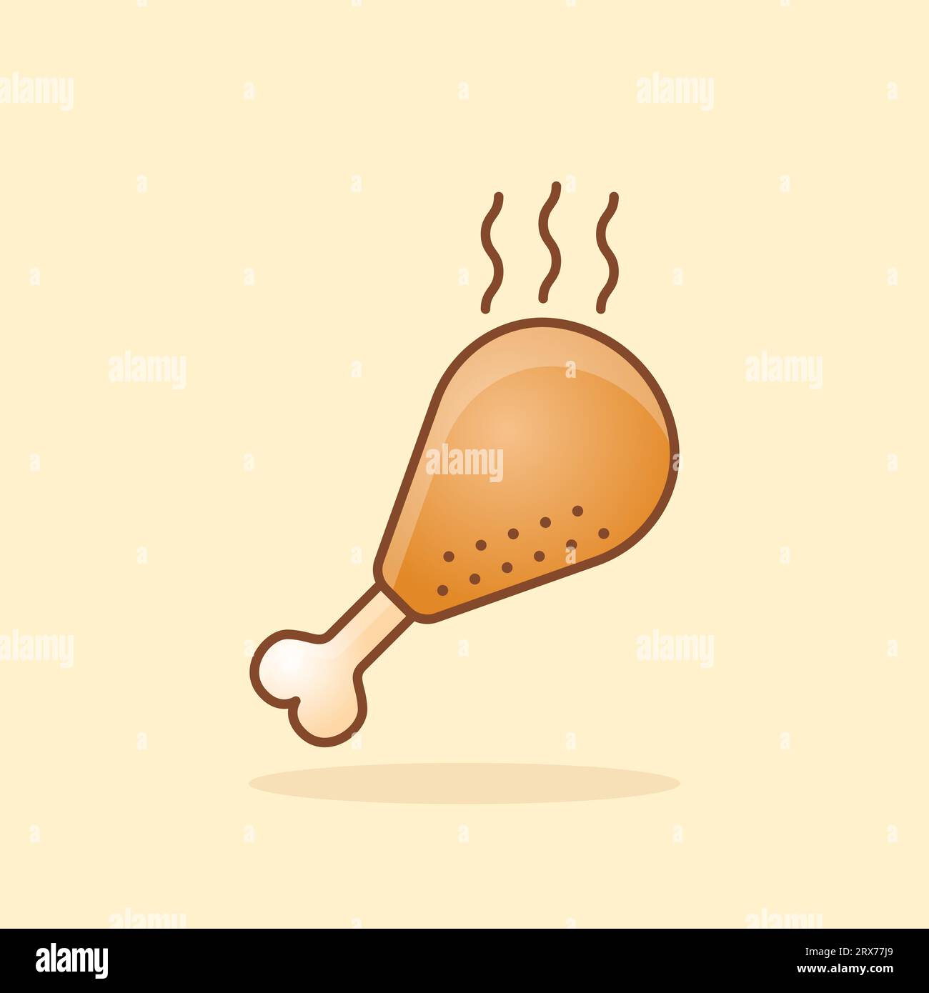 Chicken leg icon in flat style. Fast food menu vector illustration on ...