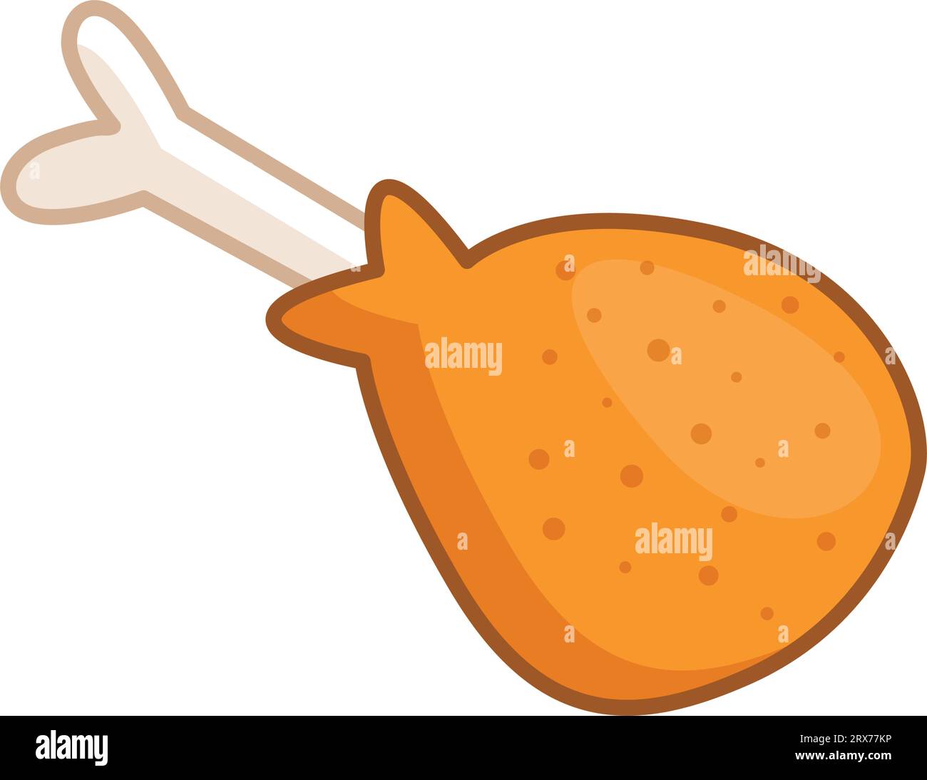 Chicken leg icon in flat style. Fast food menu vector illustration on ...