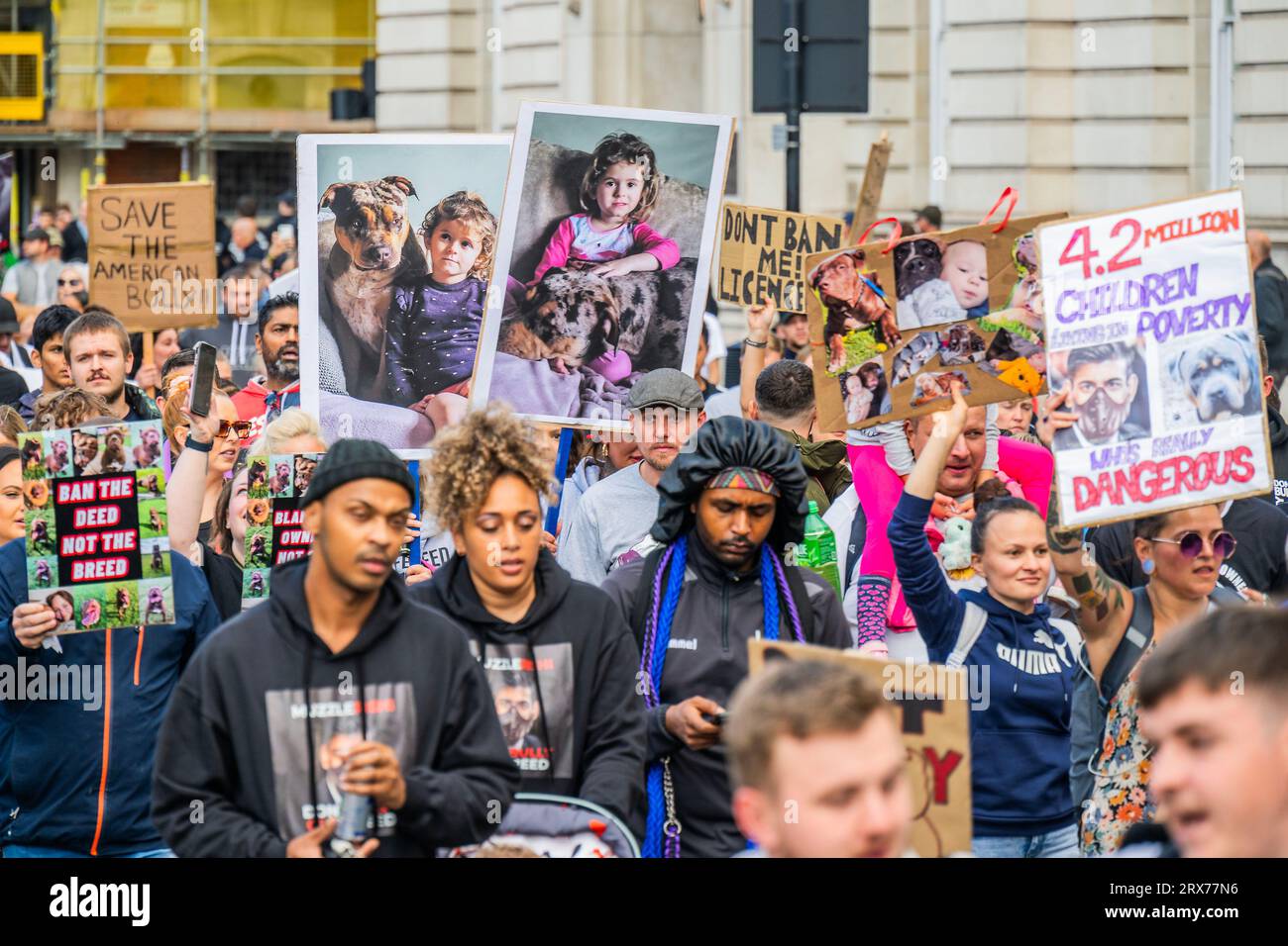 London, UK. 23rd Sep, 2023. A dont bully our breed march, protesting ...