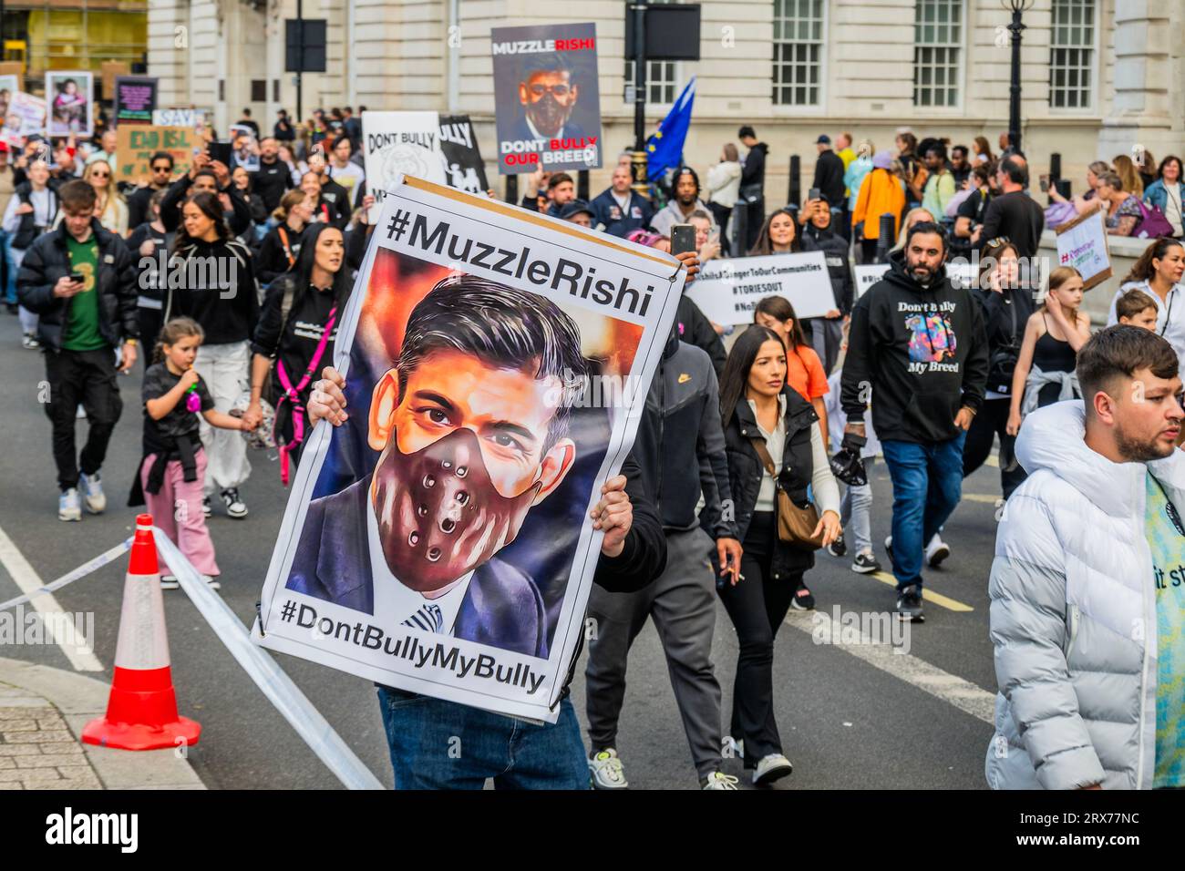 London, UK. 23rd Sep, 2023. A dont bully our breed march, protesting ...