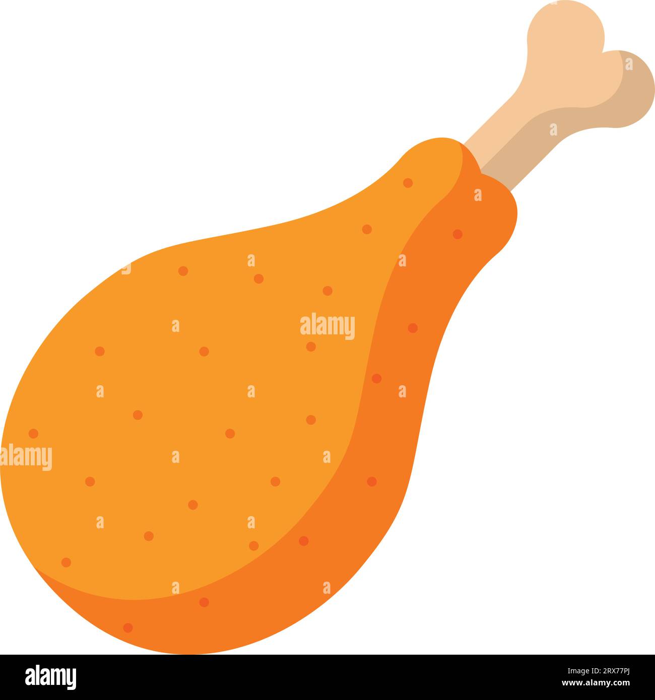 Chicken leg icon in flat style. Fast food menu vector illustration on ...