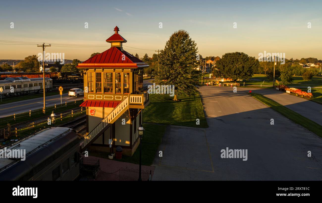 Aerial view railroad junction switch hi-res stock photography and ...
