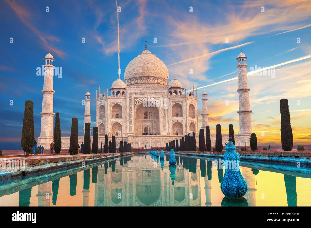 Taj Mahal sunset view, a UNESCO World Heritage Site, famous landmark of ...