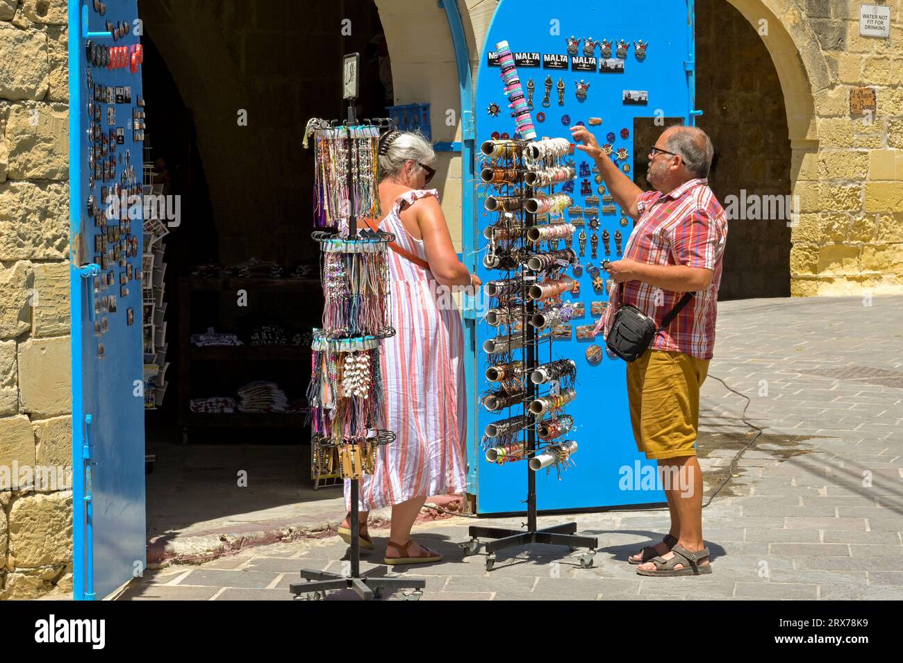 Fontana, Gozo, Malta - 5 August 2023: Visitors to the island of Gozo in ...
