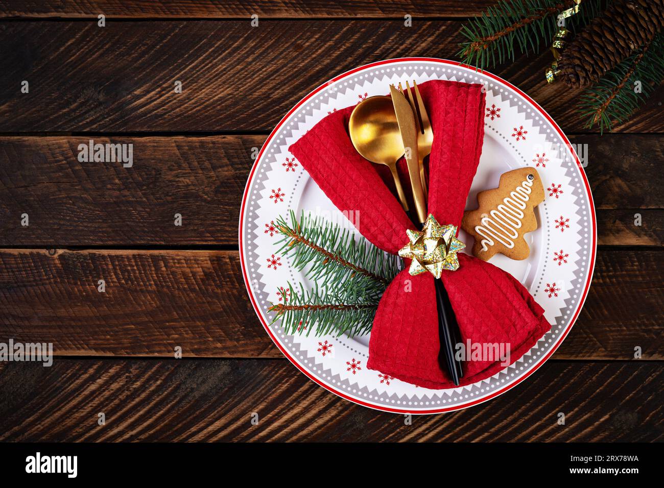 Christmas table setting for celebration design. Holiday celebration ...