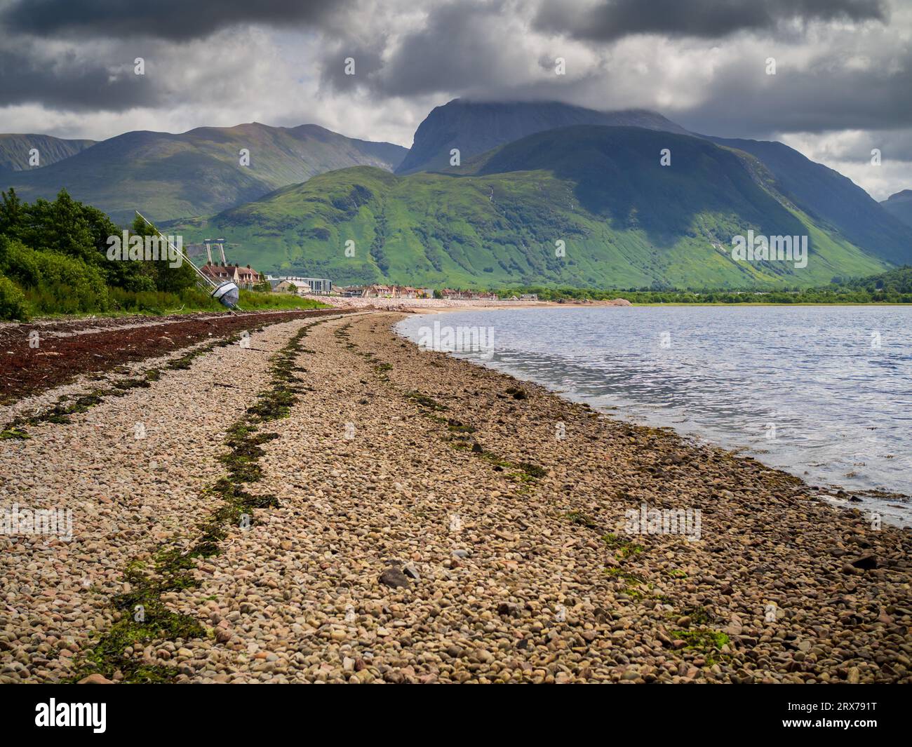 The view along the waterfront at Corpach, taking in the Corpach Wreck ...