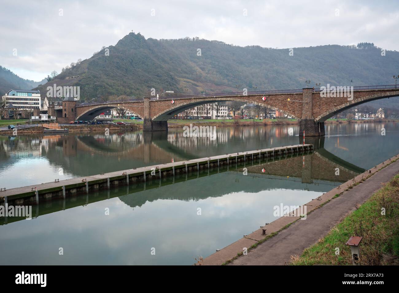 Skagerrak Bridge and Moselle River - Cochem, Germany Stock Photo - Alamy