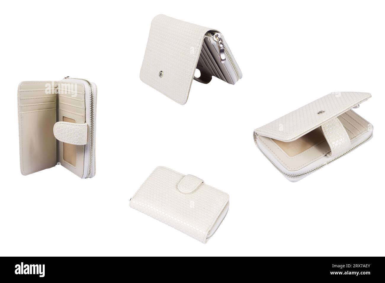 wallet in the foreground on a white background, various shots Stock ...