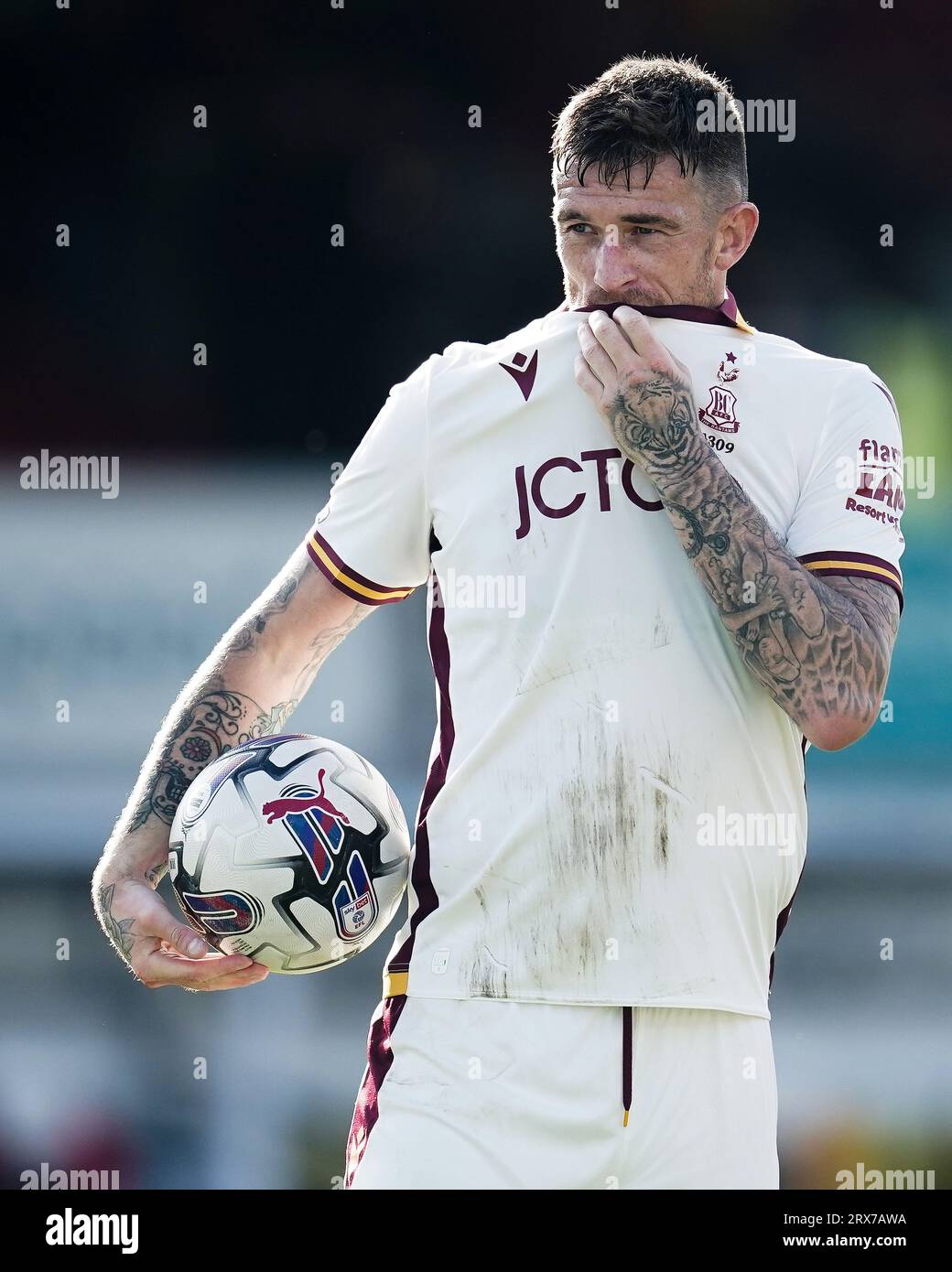Bradford City's Andy Cook celebrates victory over Newport County with ...