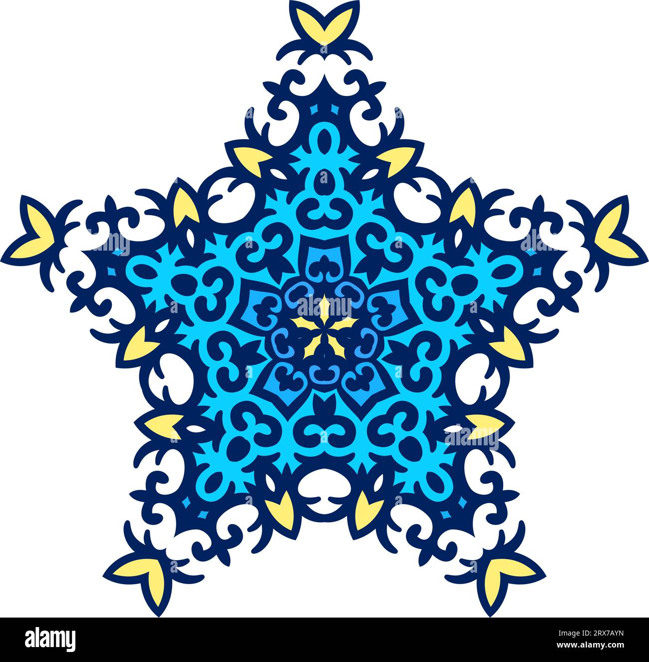Ornamental star, Isolated design element, Vector illustration Stock ...