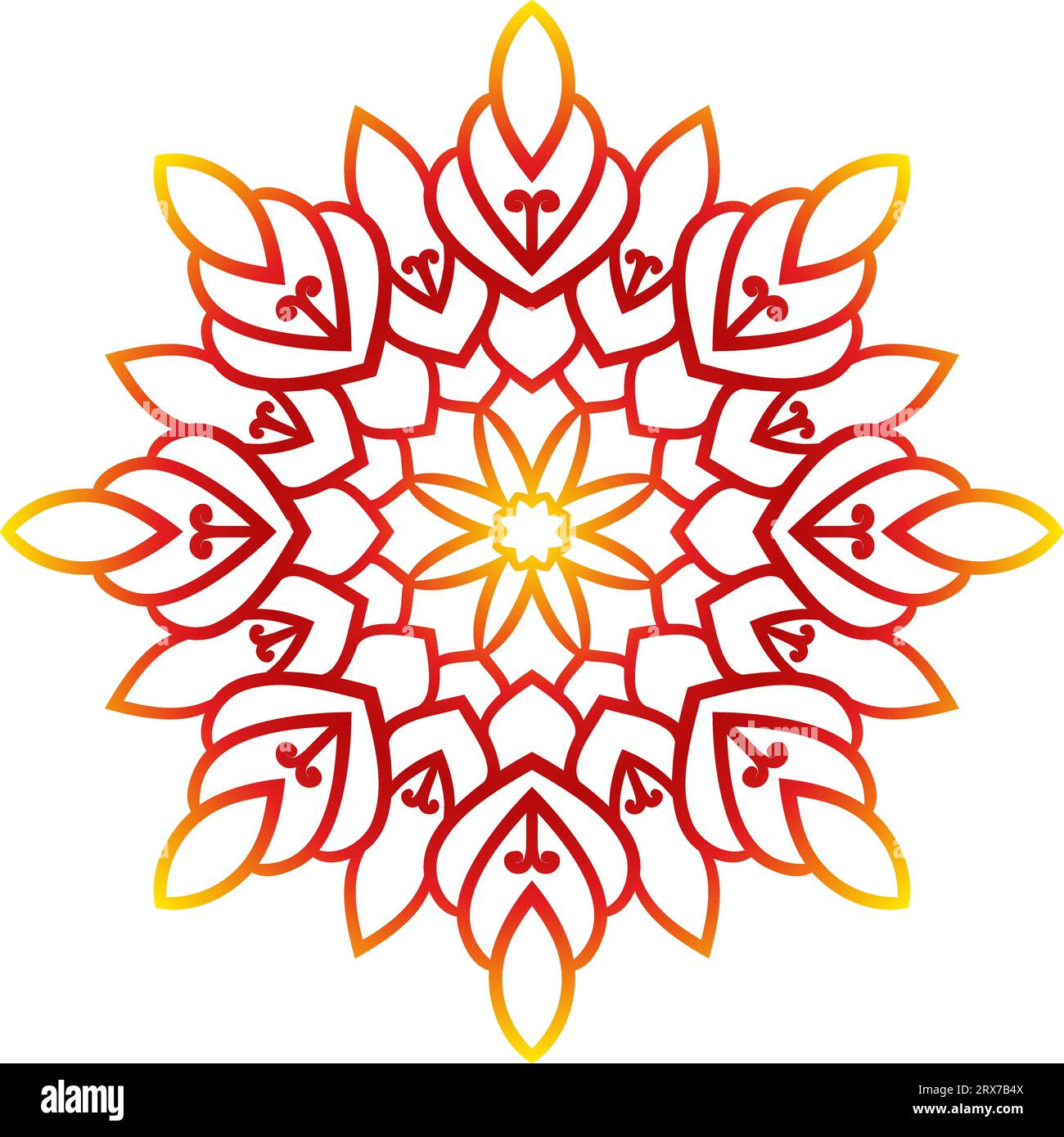 Round flower pattern, Circular ornament design element, Vector Stock ...