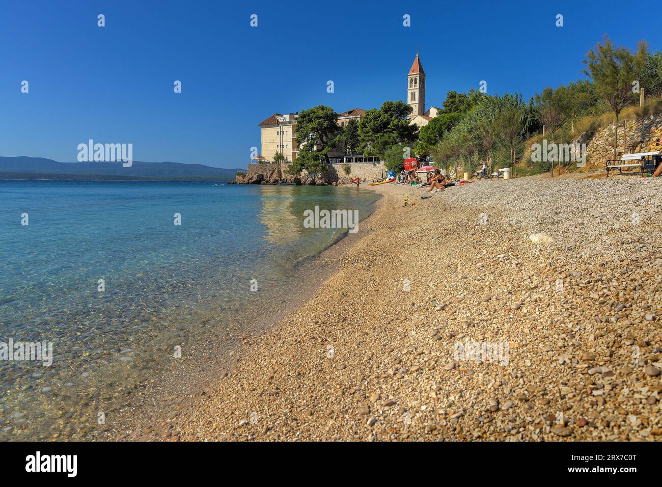 Martinica Beach near the Dominican monastery in Bol town on Brac Island ...