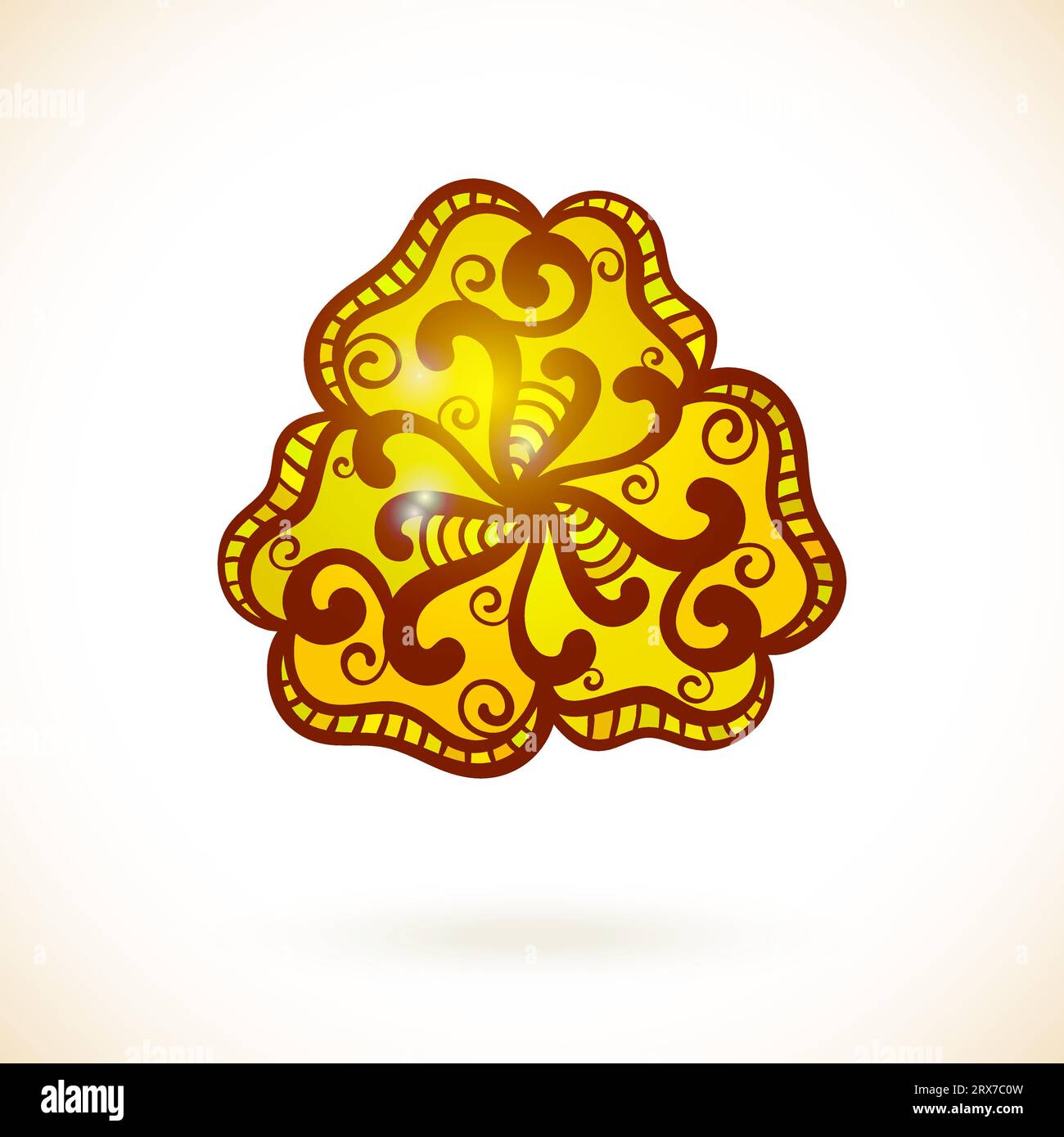 Geometric triangular design element, Ornamental yellow mandala Stock ...