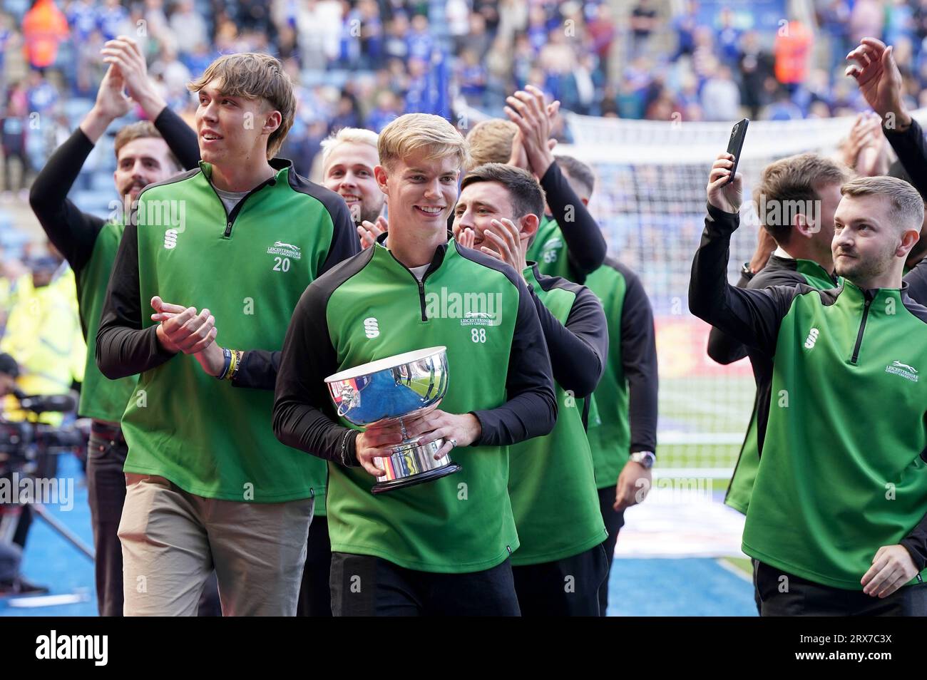 Leicestershire Cricket team after they won the Metrobank Cup last week ...