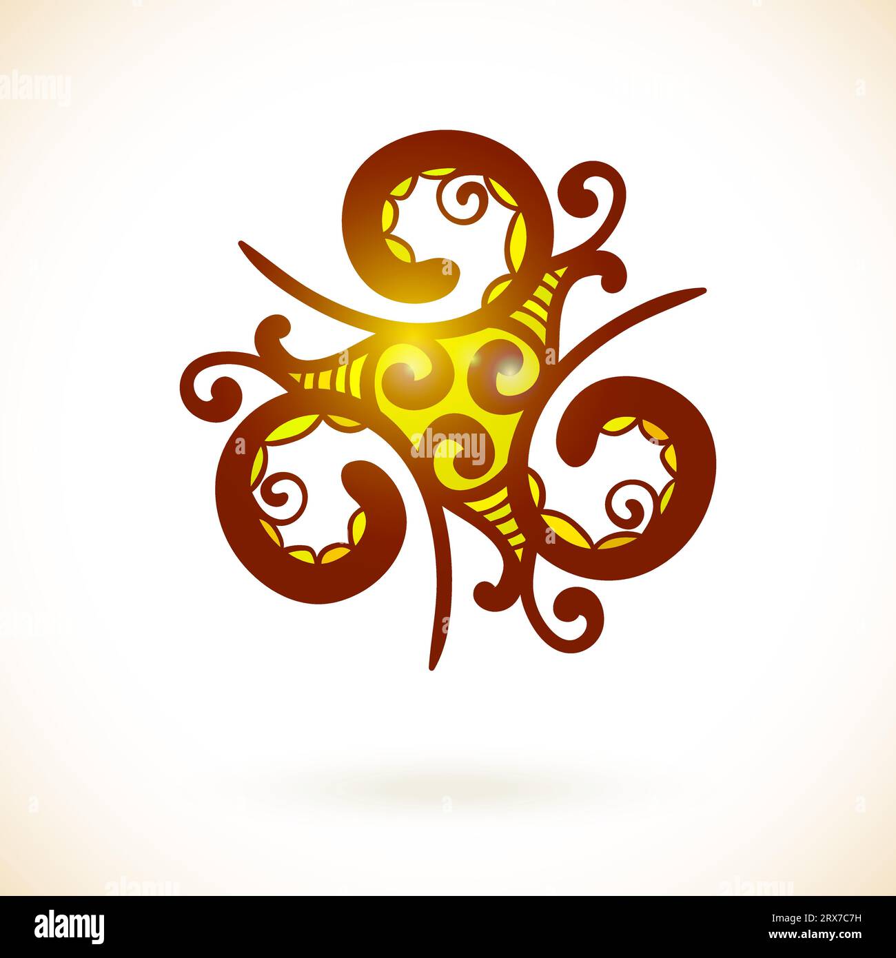 Geometric triangular design element, Ornamental yellow mandala Stock ...