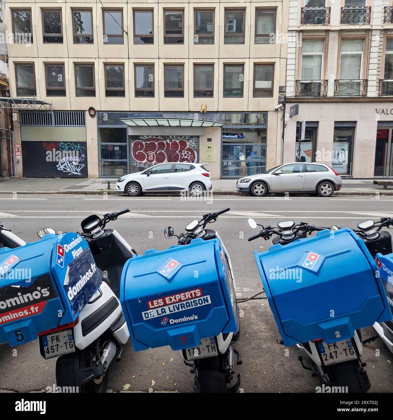 Mopeds from Dominos Pizza company, Lille, Nord, Hauts-de-France, France ...