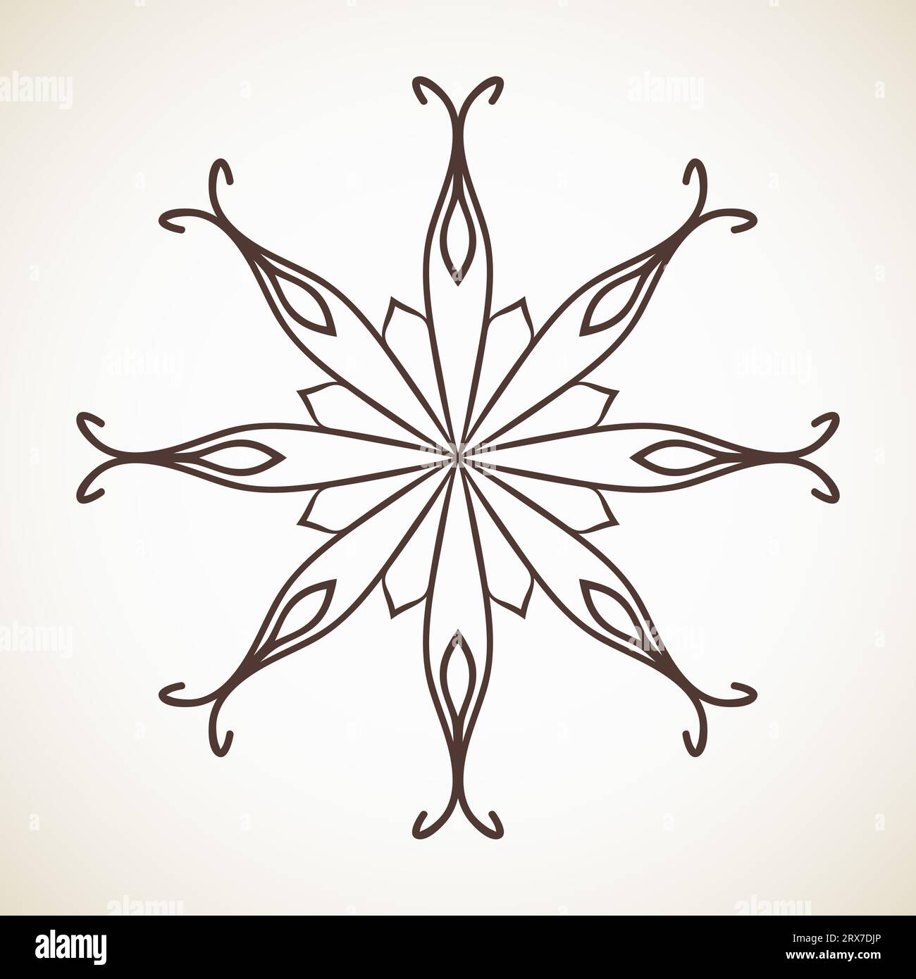 Round flower pattern, Circular ornament design element, Vector Stock ...