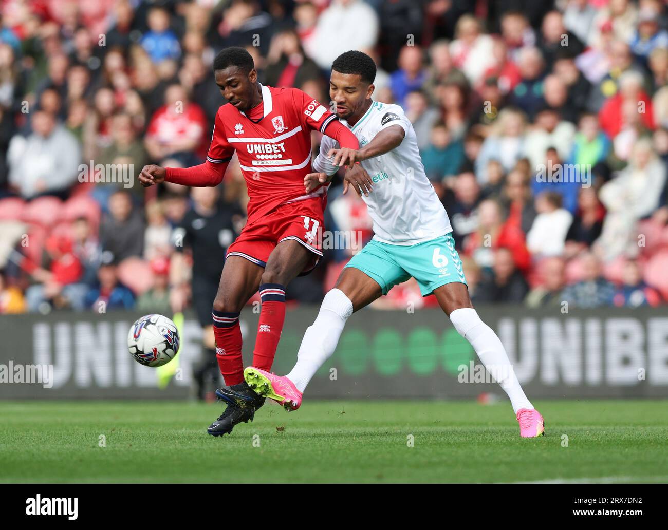 Middlesbrough, UK. 23rd Sep, 2023. Isaiah Jones of Middlesbrough in ...