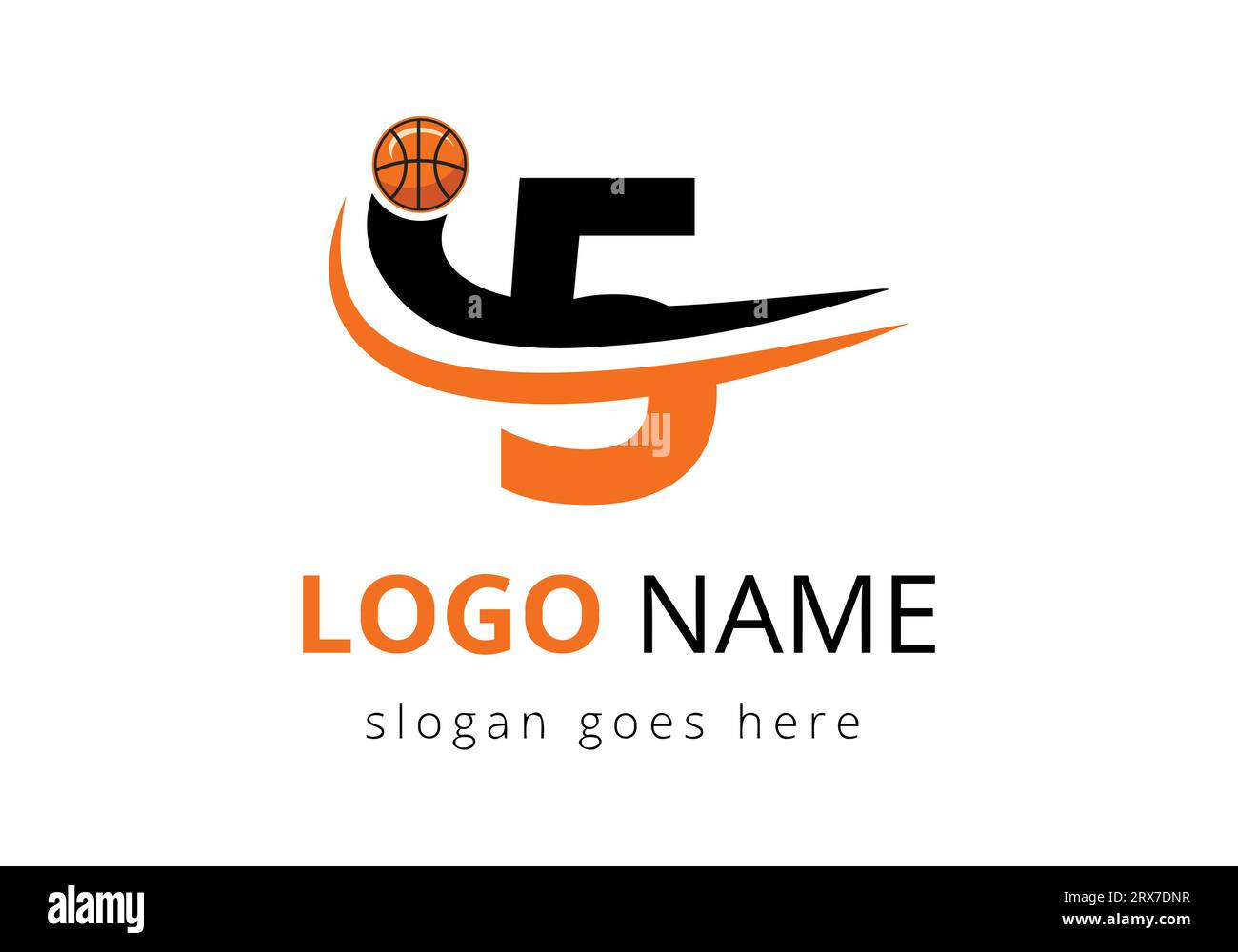 5 Letter Logo With Basketball Ball. Sports Symbol Vector Template ...