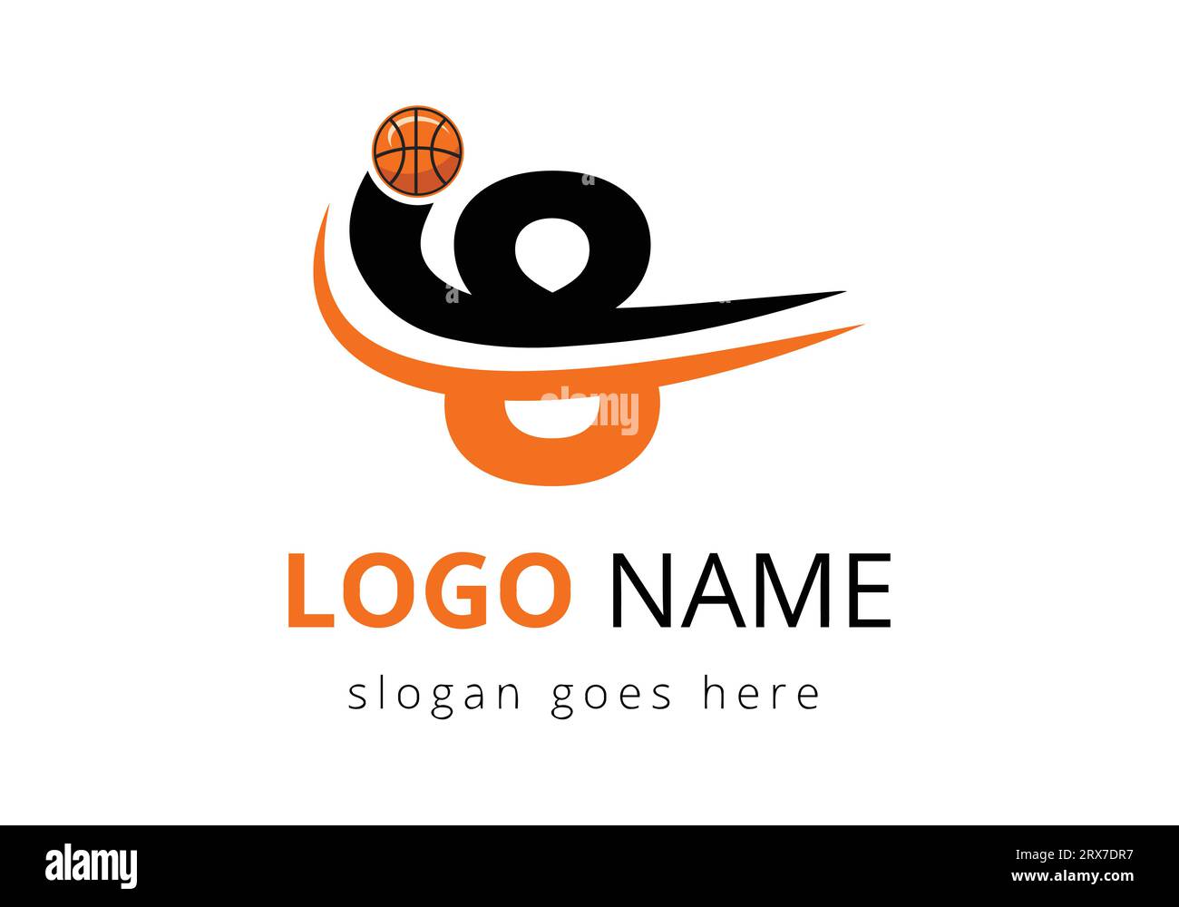 8 Letter Logo With Basketball Ball. Sports Symbol Vector Template ...