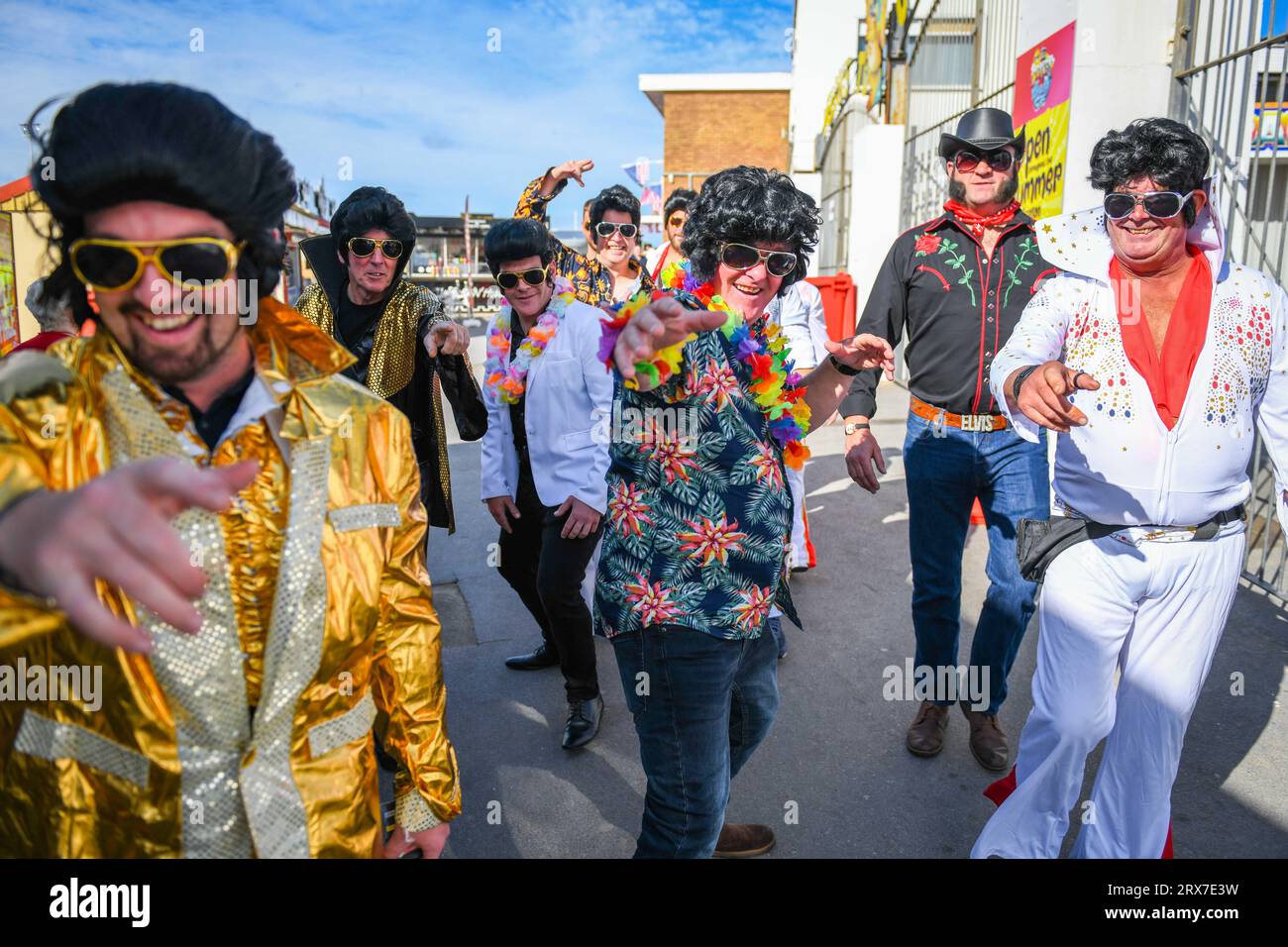 Elvises at the annual Elvis Festival in Porthcawl which is being held ...