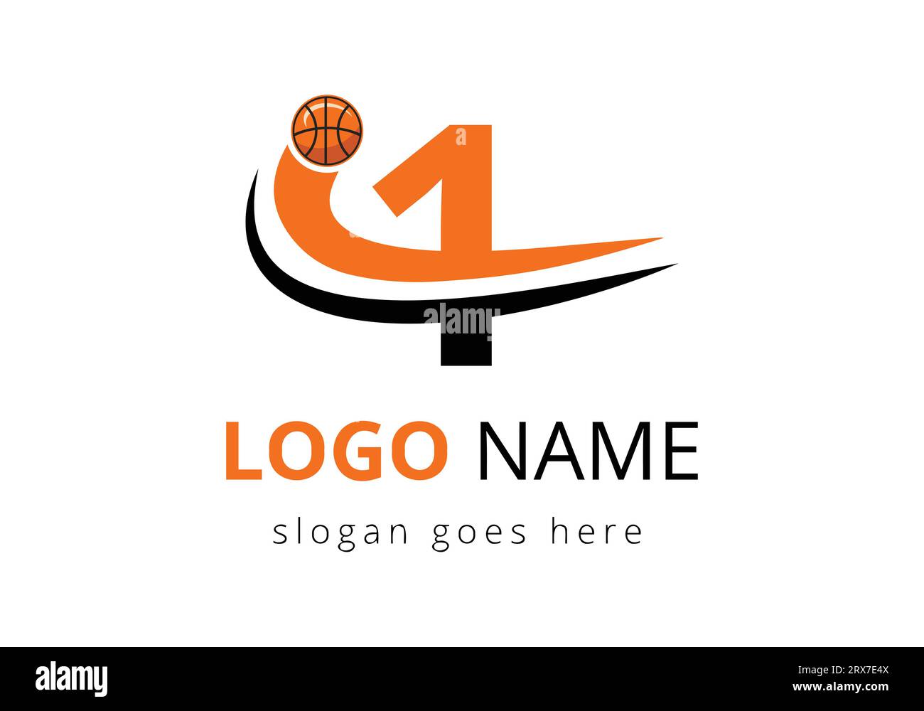 1 Letter Logo With Basketball Ball. Sports Symbol Vector Template ...