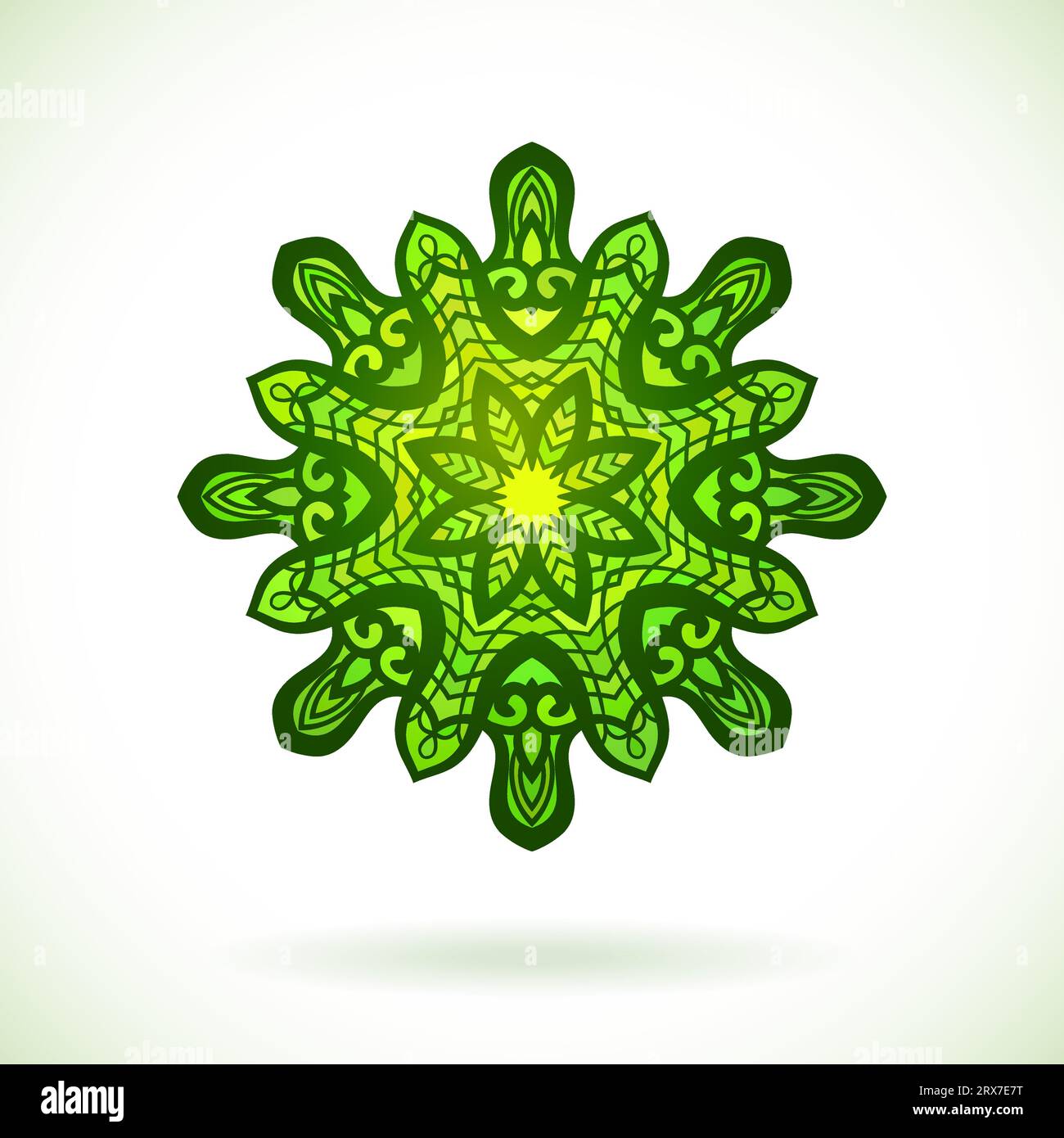 Round green pattern, Circular ornament design element, Vector Stock ...