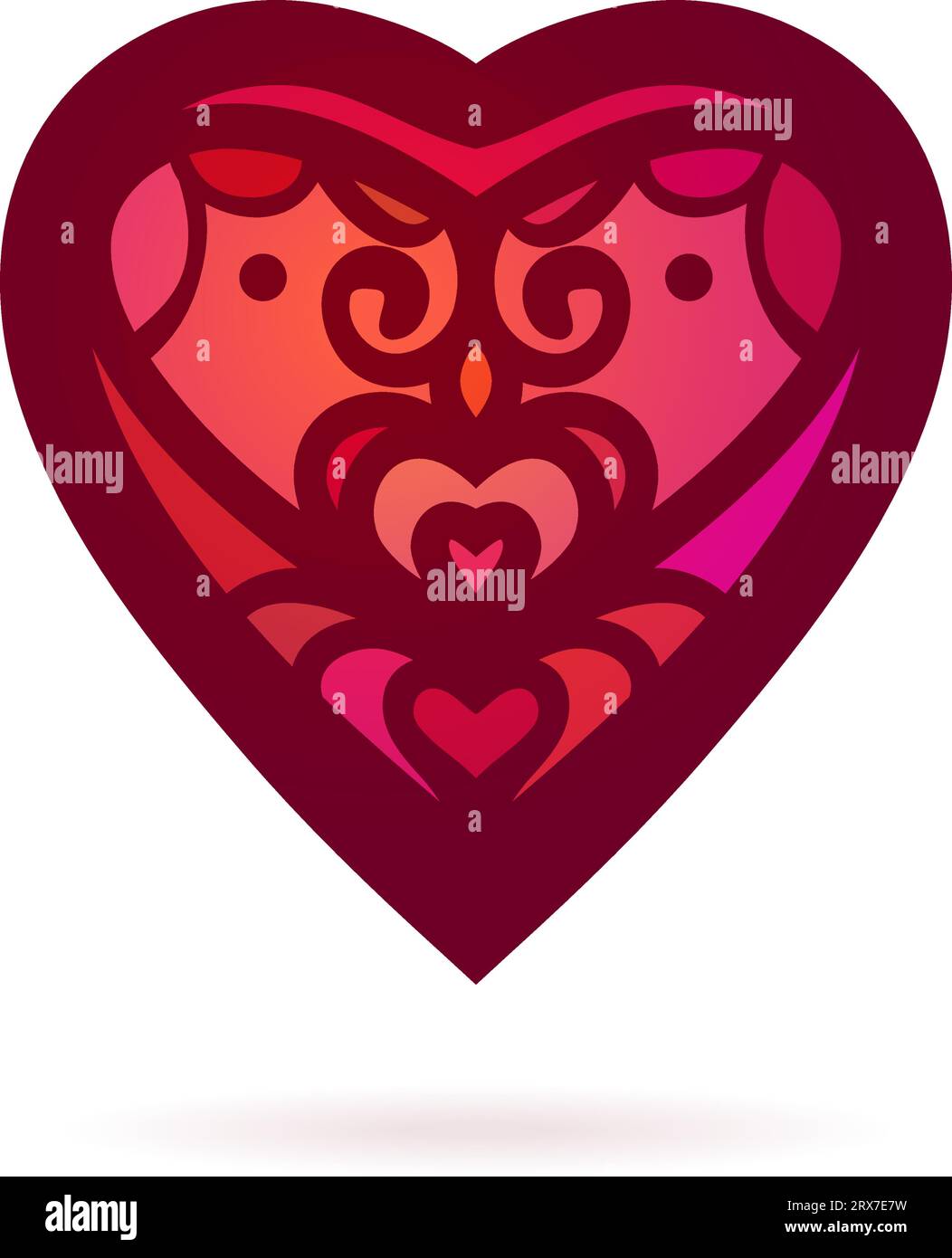 Ornamental heart, Arabic ornament, Isolated design element, Vector ...