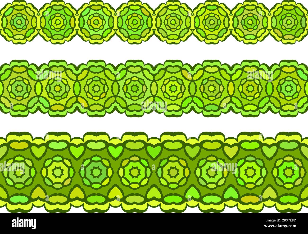 Ornamental floral green border Vector set Stock Vector Image & Art - Alamy