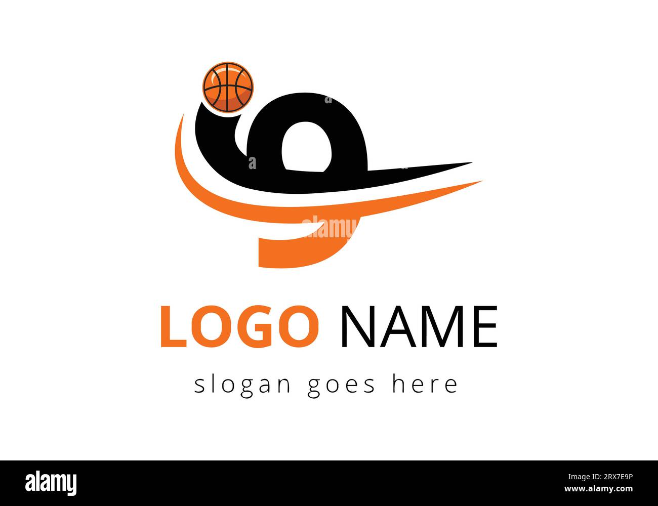 9 Letter Logo With Basketball Ball. Sports Symbol Vector Template ...