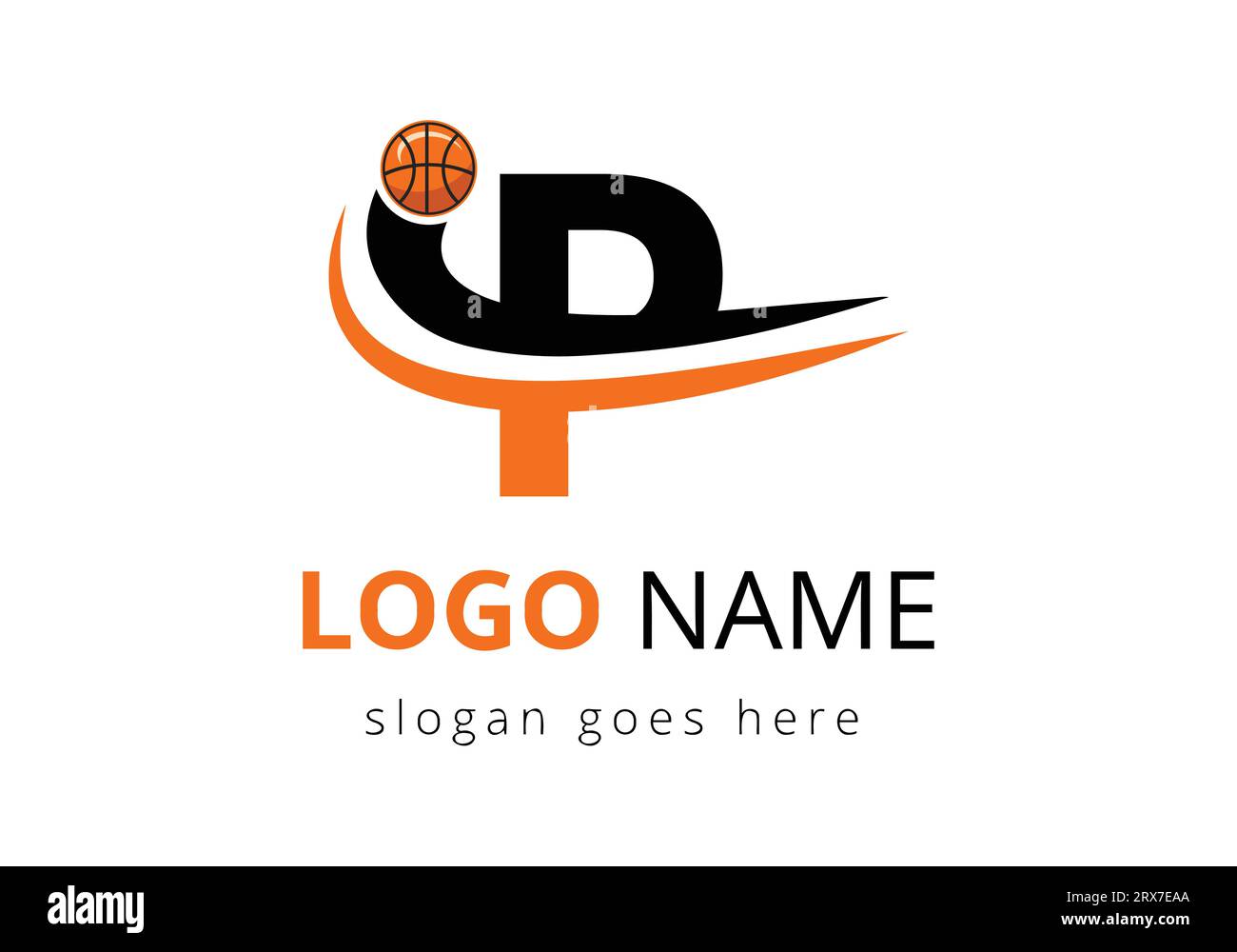 P Letter Logo With Basketball Ball. Sports Symbol Vector Template ...