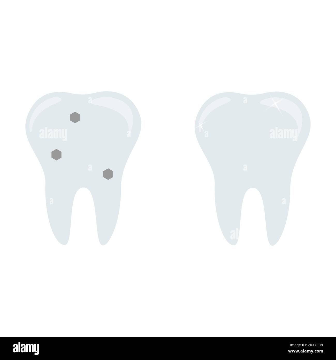 Vector illustration. A bad tooth and a healthy tooth Stock Vector Image ...