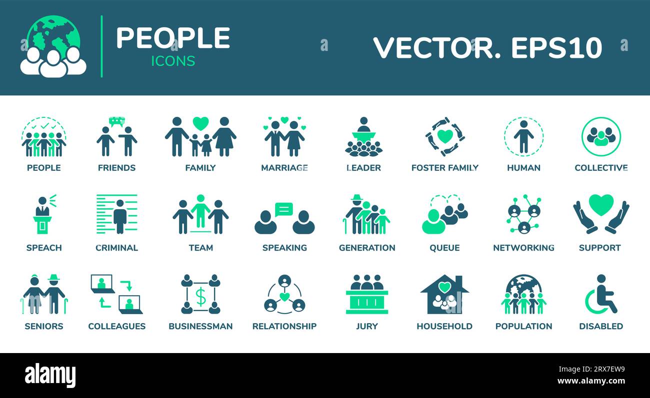 People icons. Persons group. Team members symbols collection. Family ...