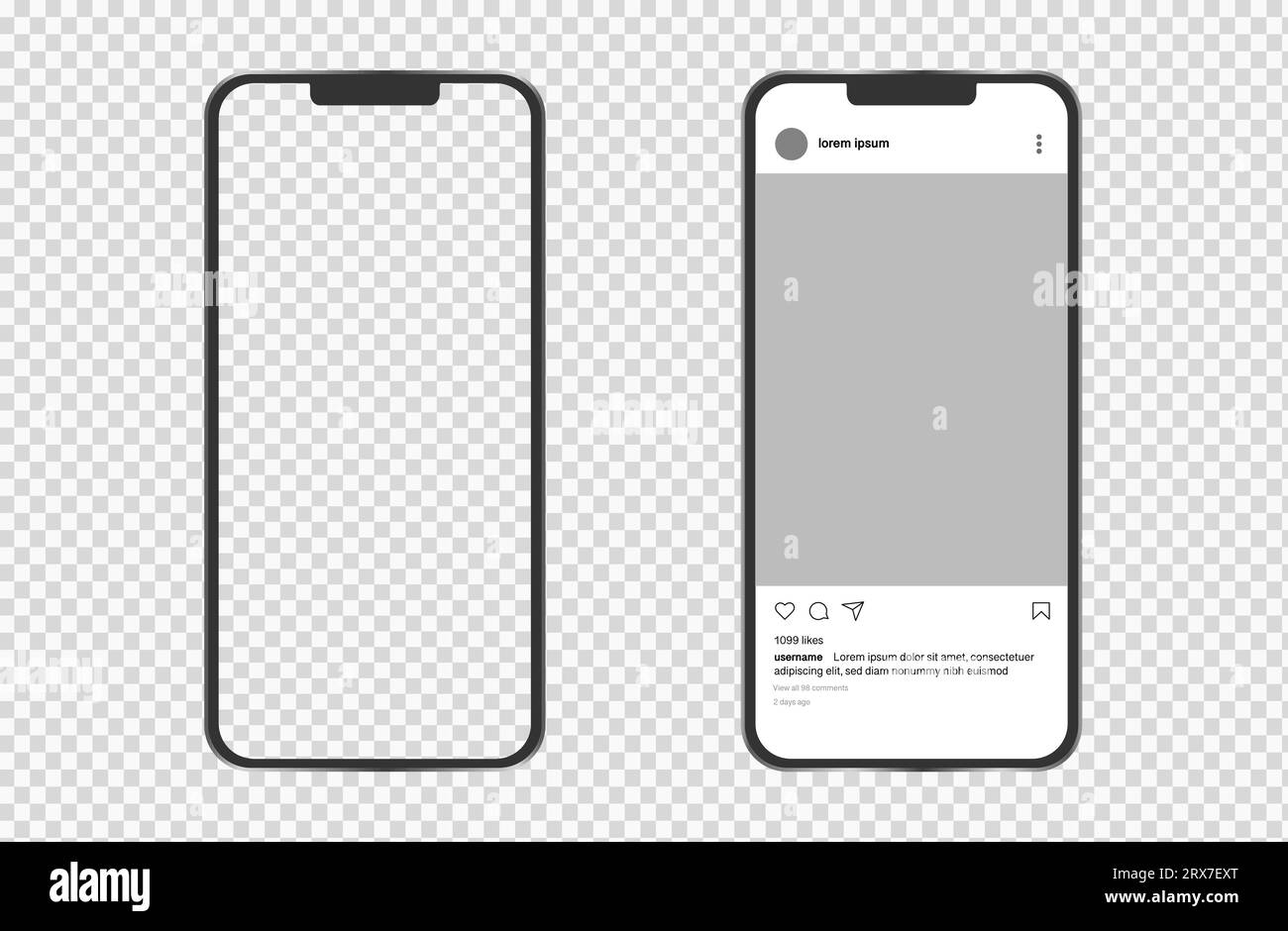 Realistic modern phone frame template. Vector Stock Vector Image & Art ...
