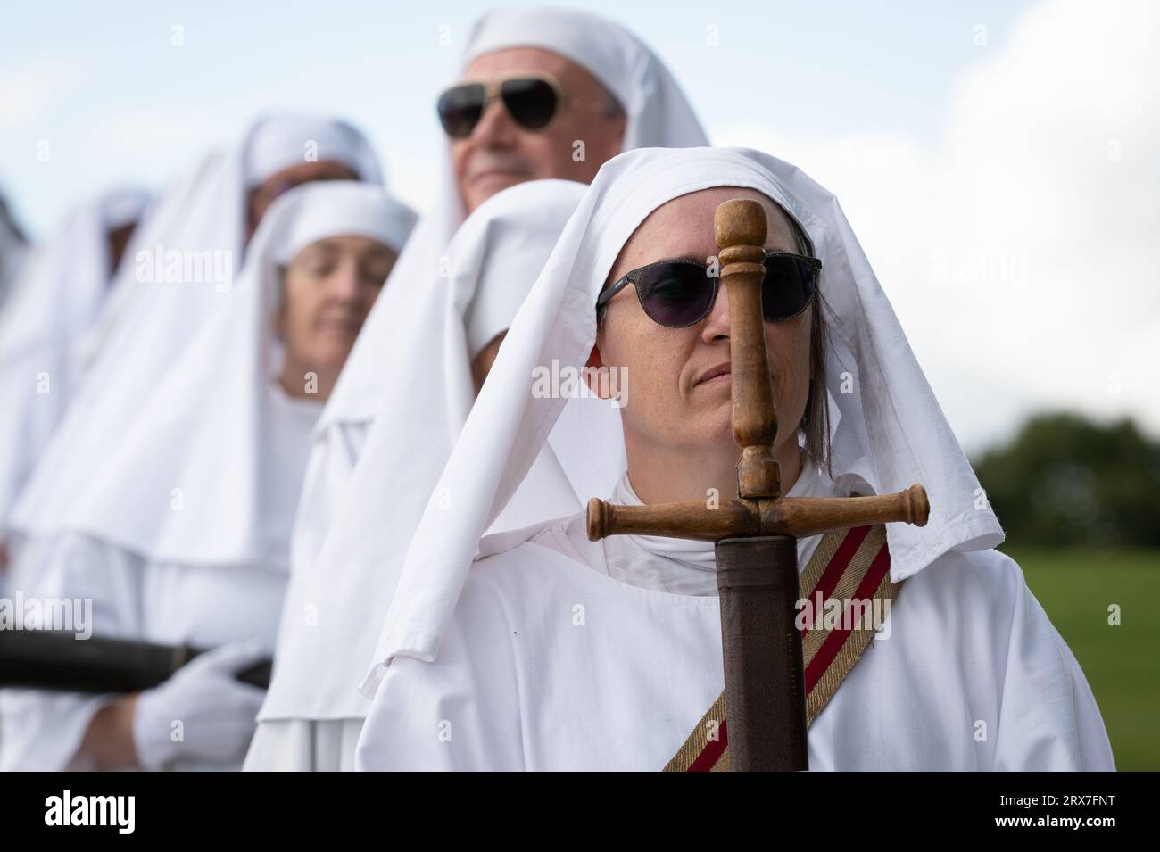 London, UK. 23 September, 2023. Druids gather for their annual ritual ...