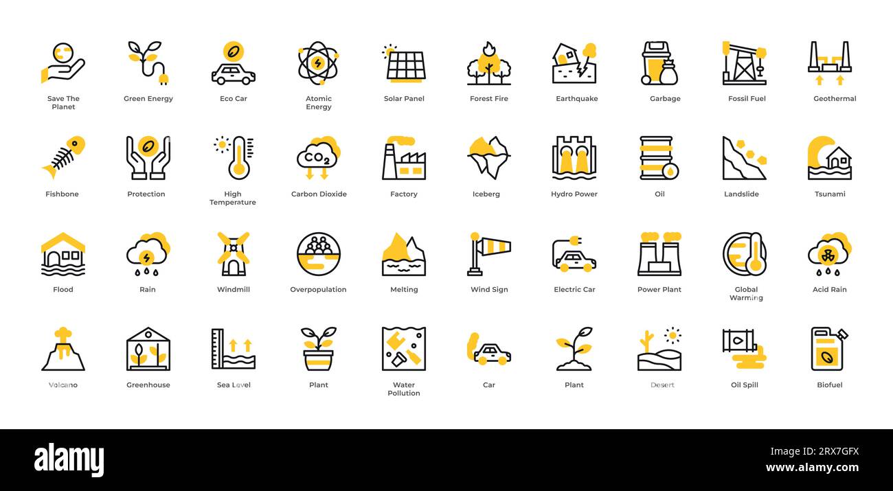 Climate Change Icons. Editable Stroke Stock Vector Image & Art - Alamy